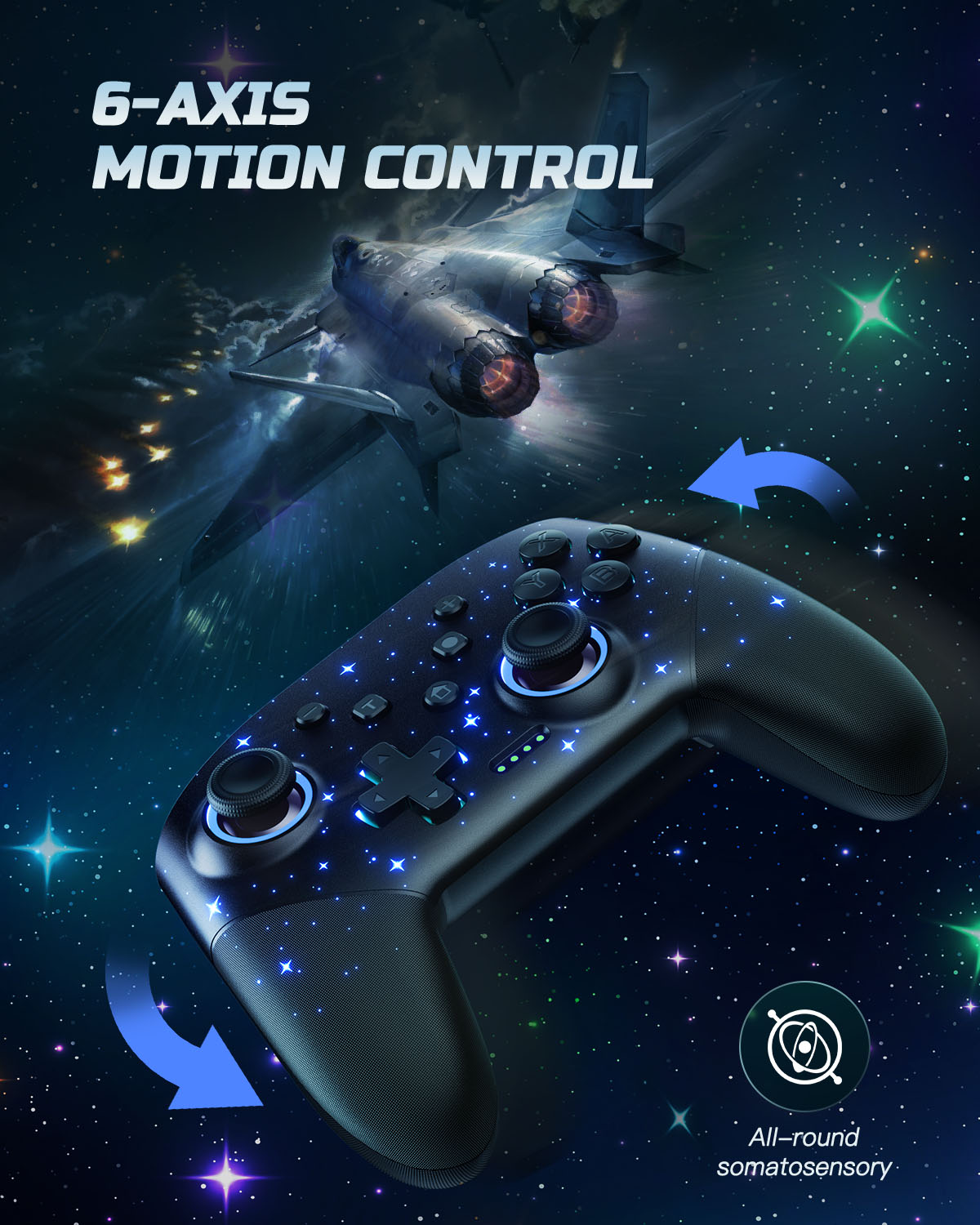 GAIATOP Switch Controller Compatible with Switch/Lite/OLED/PC Windows/iOS/Android, 1000mAh ...