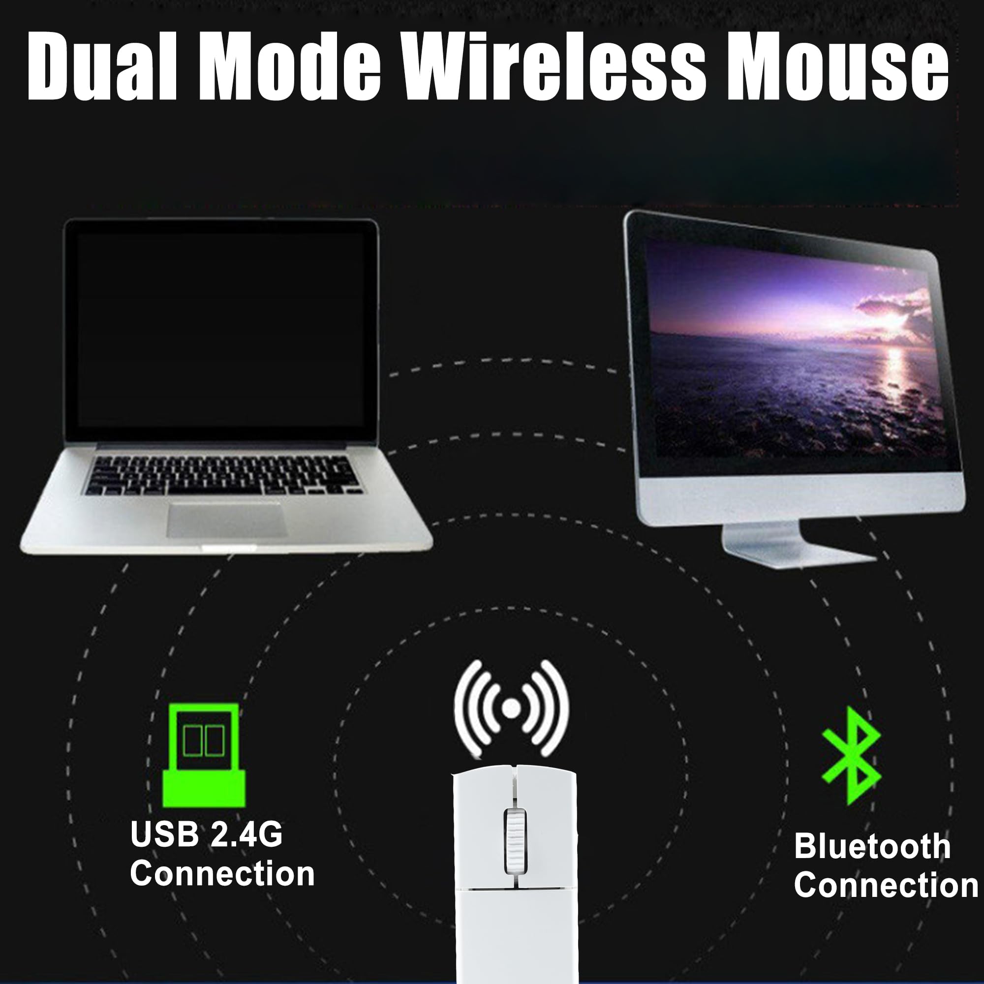 Bluetooth 2.4G wireless mouse mini dual-mode silent pen USB charger ...