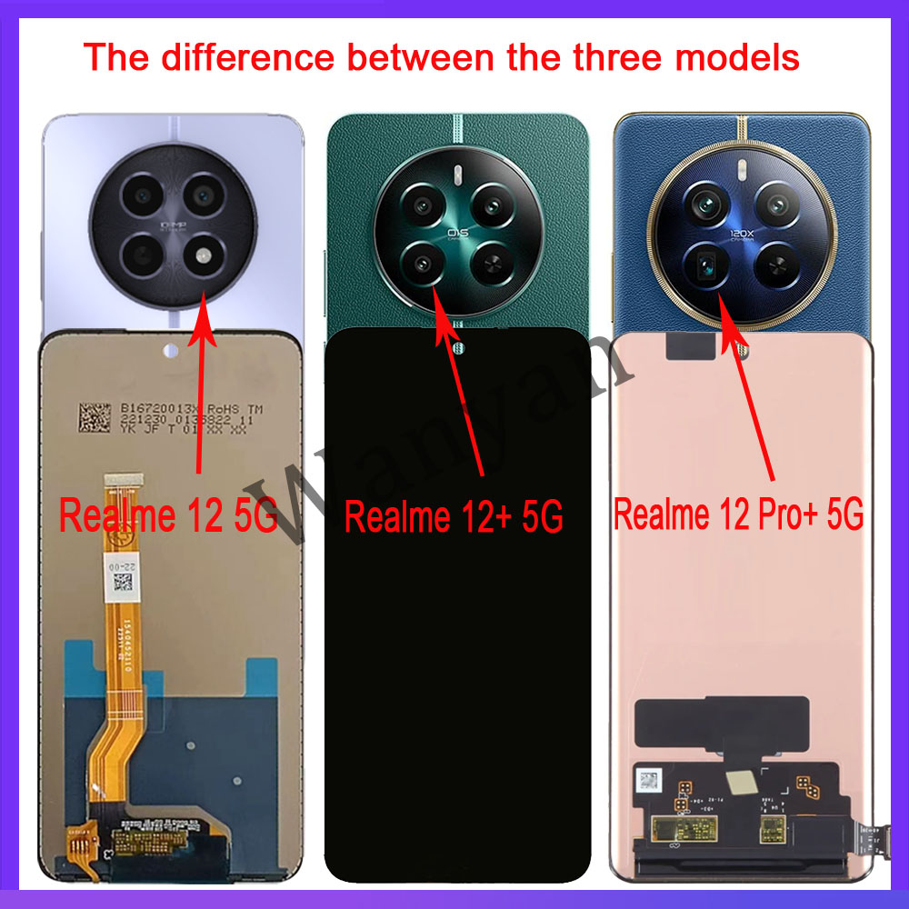 AMOLED For Realme 12 5G 12x 5G 12 Pro Plus 5G LCD Display Touch Screen ...