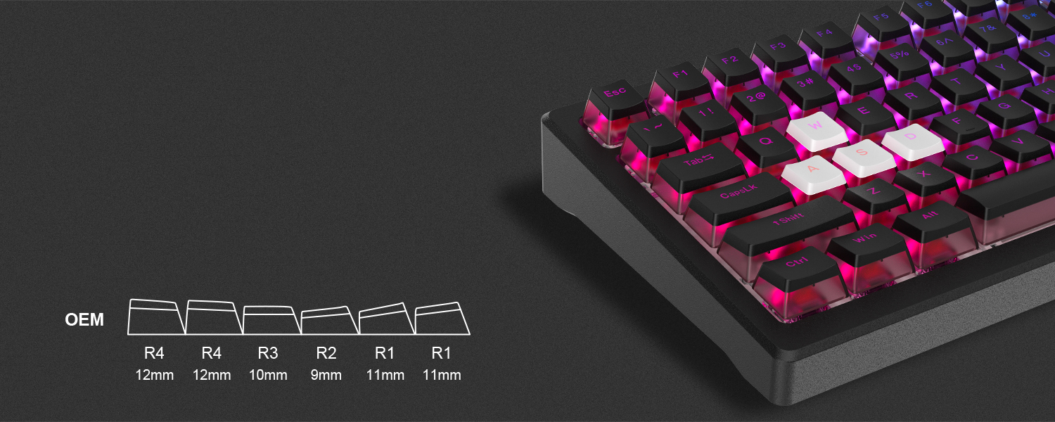 165 Keys Pudding Keycaps OEM Profile Double Shot PBT Key Cap Custom ...