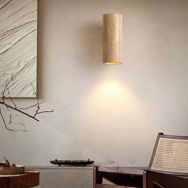 LAMPU DINDING RUANG TAMU CYLINDER LED WALL LIGHT NATURAL STONE MARBLE ...