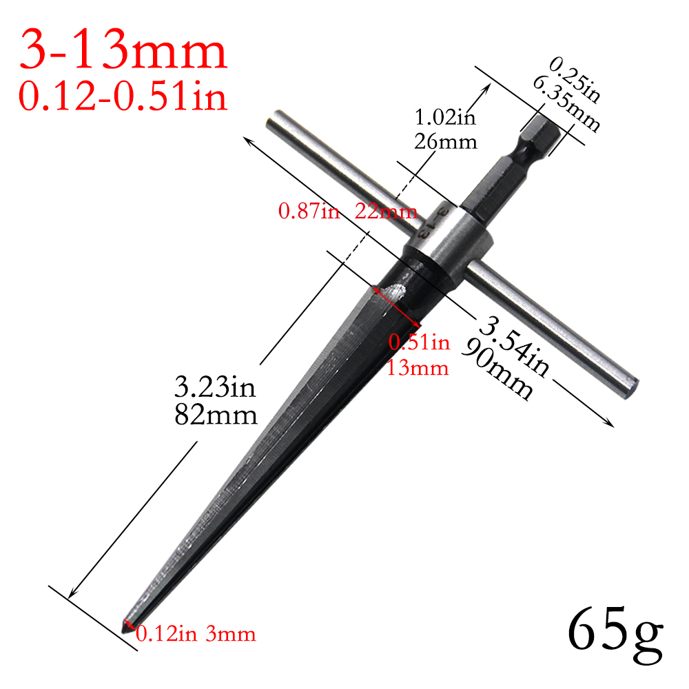 Round and Hex Taper Reamer Set - 3-13mm and 5-16mm Handheld Tools for ...