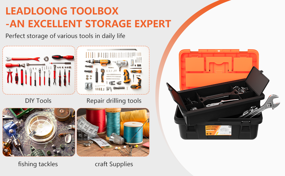 LEADLOONG Durable Toolbox Organizer With Multiple Classification Grids ...