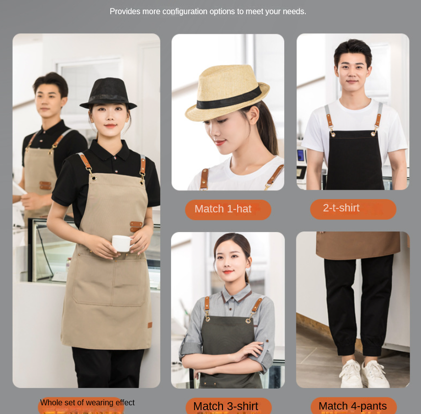 Ready Stock Apron woman waterproof apron coffee shop worker work suit ...