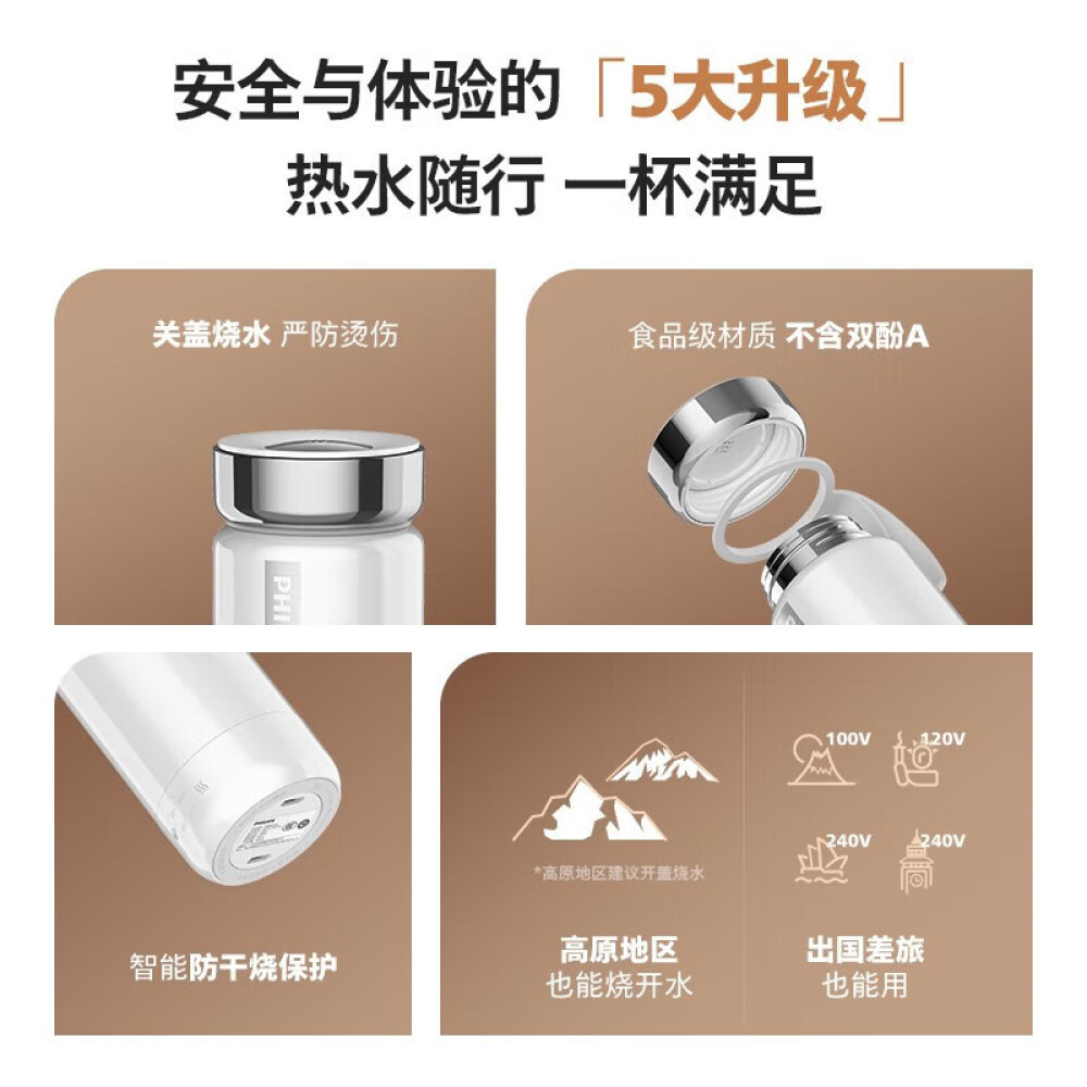Perfect Philips Vacuum Electric Hot Water Cup 350ml Portable Boiling ...