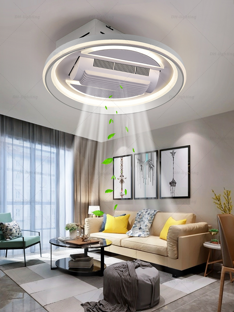 Modern bedroom bladeless fan light simple creative living room ceiling ...