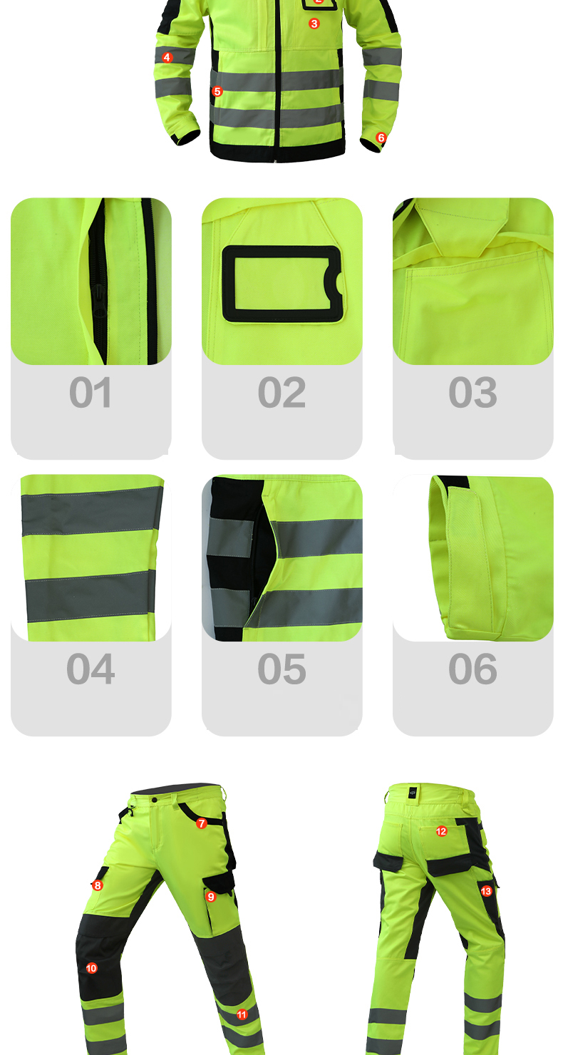 Work Uniform Men Safety High Visibility Reflective Working Clothes Men ...