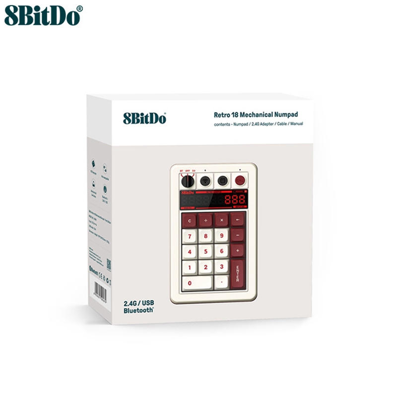 8BitDo Retro 18 Mechanical Numpad C64/M/N/Fami Edition Compatible with ...