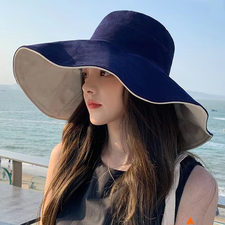 Double-Sided Bucket Hat for Women - Korean UV Protection Adjustable Fit ...