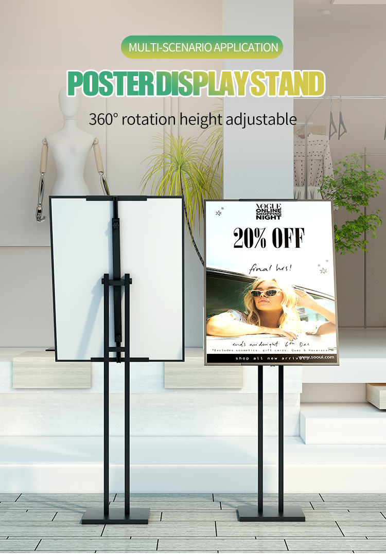 360-degree rotation Adjustable Display Slide Stand Poster Banner Stand ...