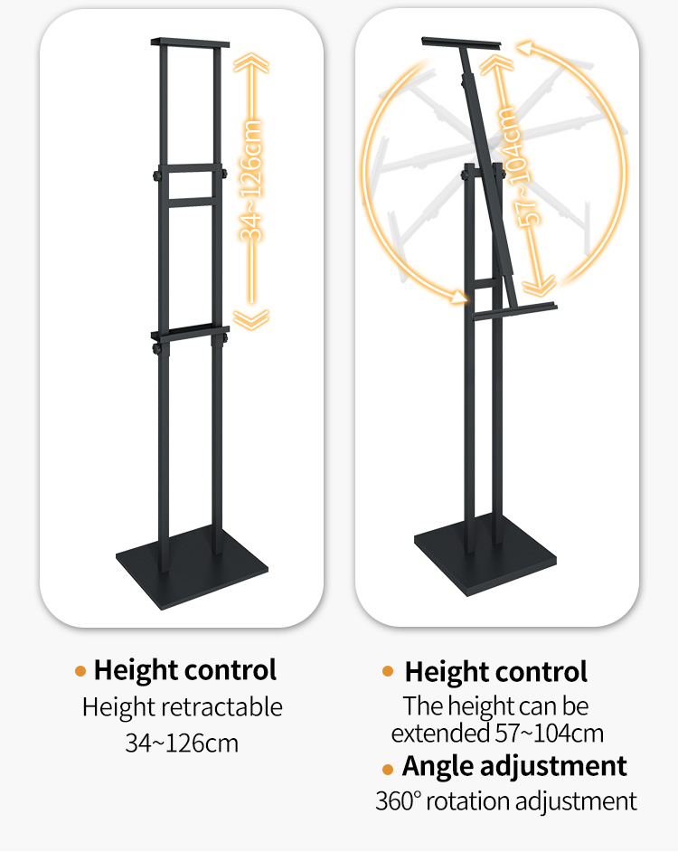 360-degree rotation Adjustable Display Slide Stand Poster Banner Stand ...