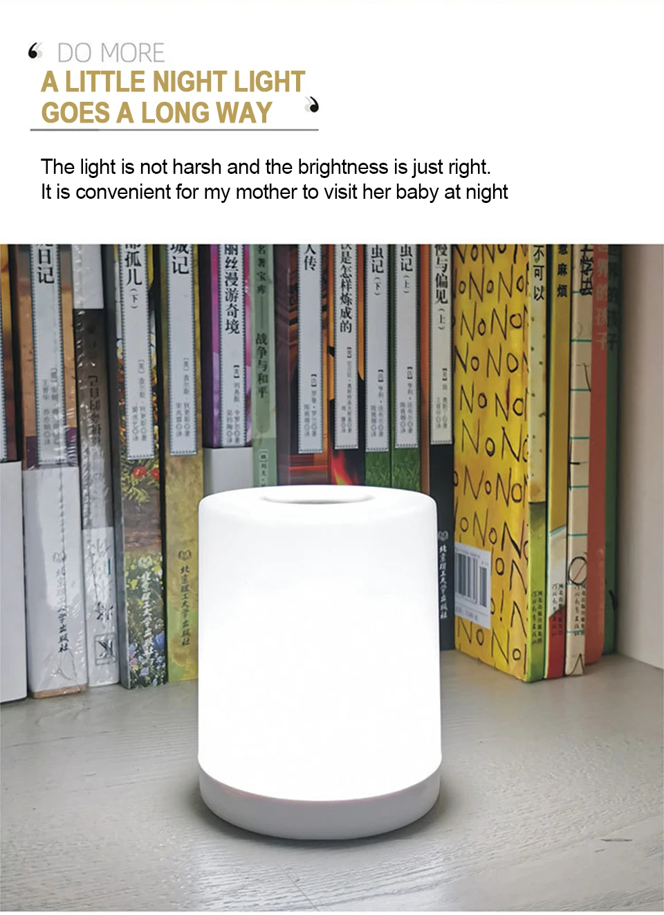 Rechargeable Bedside Lamp Dimmable Table Touch Night Light Bed Lamp ...