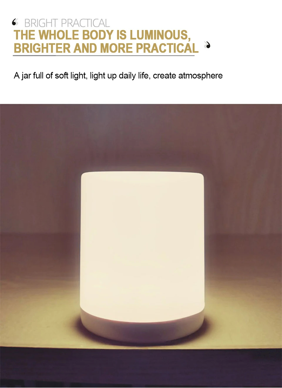 Rechargeable Bedside Lamp Dimmable Table Touch Night Light Bed Lamp ...