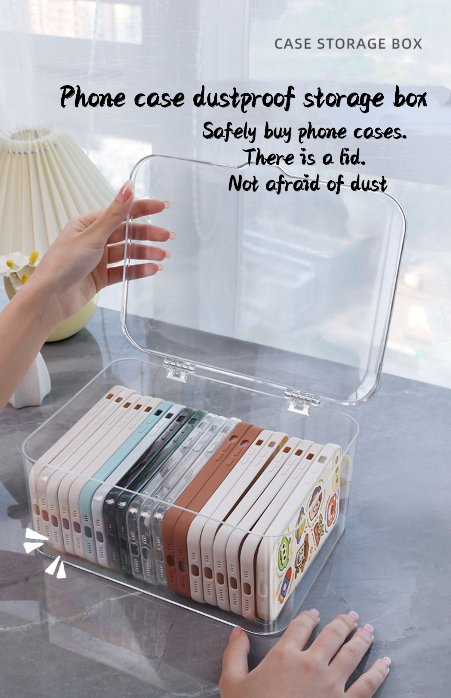 Mobile Phone Case Storage Box With Dust Cover Multifunctional ...