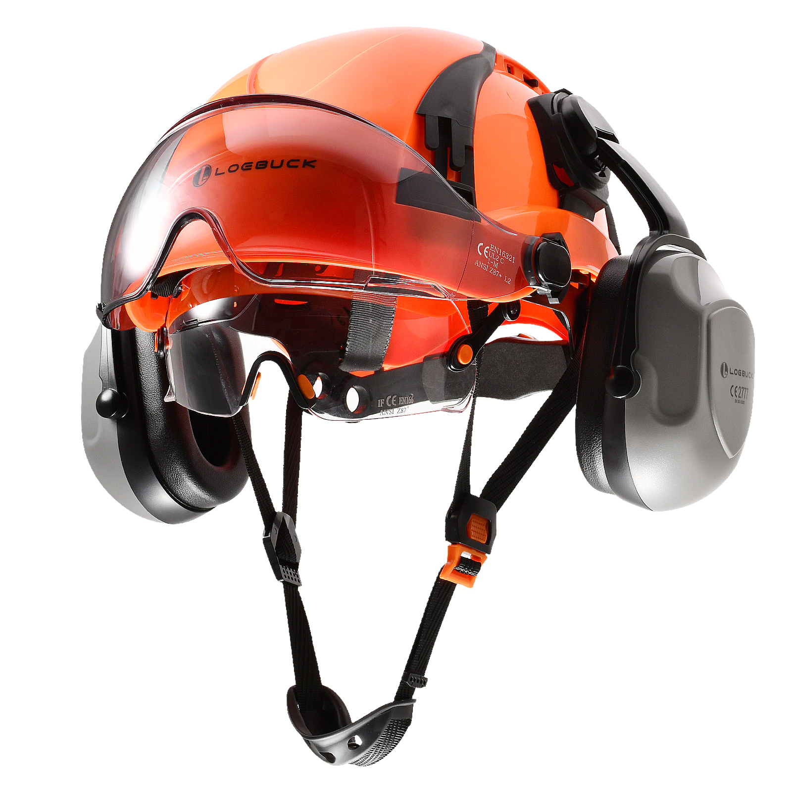 LOEBUCK style safety helmet with dual sun visors and 30DB ear ...