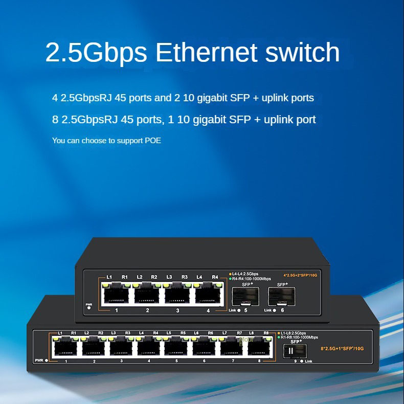 2.5G network switch poe power supply switch 10G SFP 4port 8 port ...