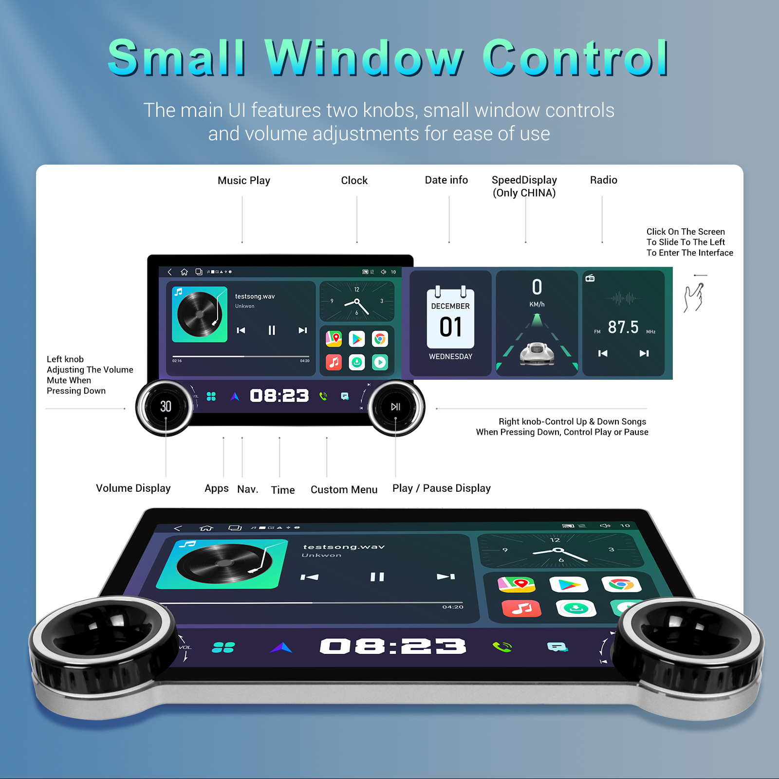 Double Knob hot hit the market!!Octa Core ANDROID PLAYER 10 INCH RAM4 ...