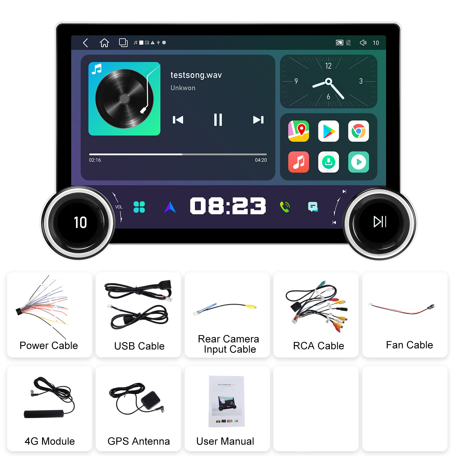 Double Knob hot hit the market!!Octa Core ANDROID PLAYER 10 INCH RAM4 ...