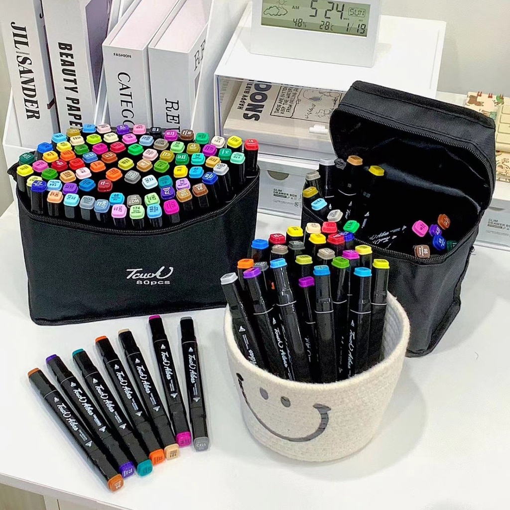 24/36/48/60/80 Colors Mark Pen Marker Set Sketching Markers Art School ...