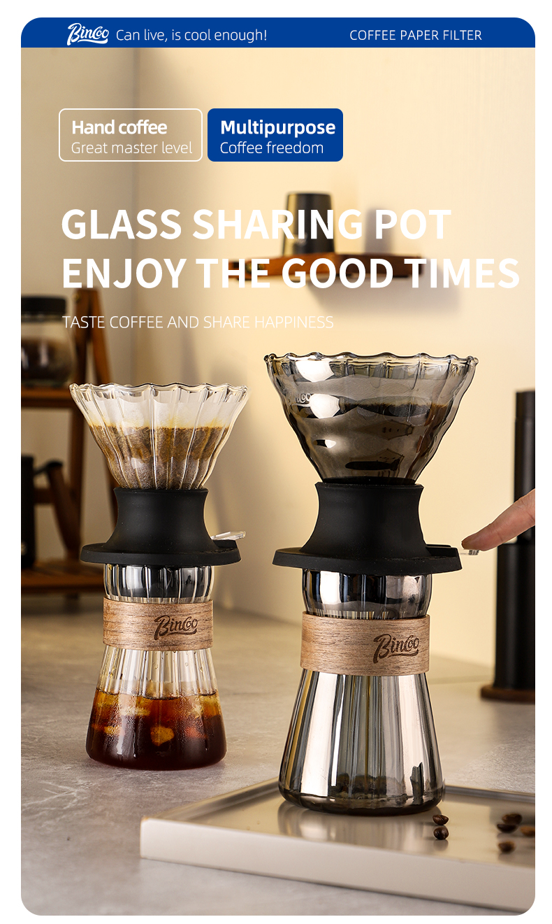 BINCOO Smart Cup Hand Brewed Coffee Filter Cup Home Drip Coffee Sharing ...