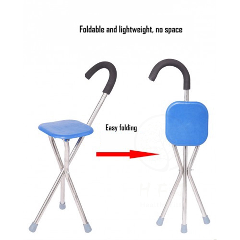 【Fast delivery】Folding Crutches Chair Old Person Booster Stool Walking ...
