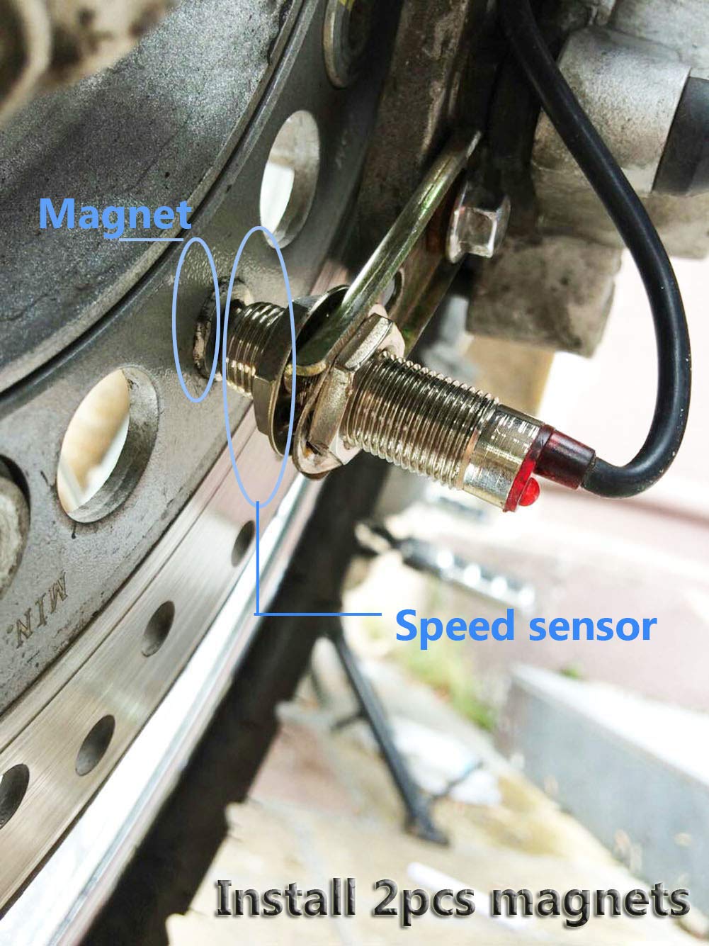 Universal Digital Speedometer Speed Sensor w Magnet For Motorcycle ...