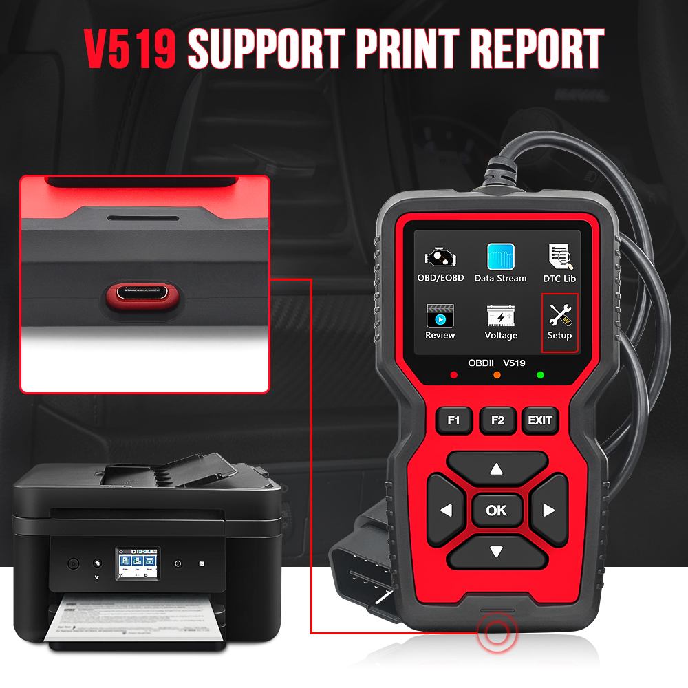 【Malaysia Spot Sale】V519 OBDII Code Reader Car Diagnostic Scan Tool ...