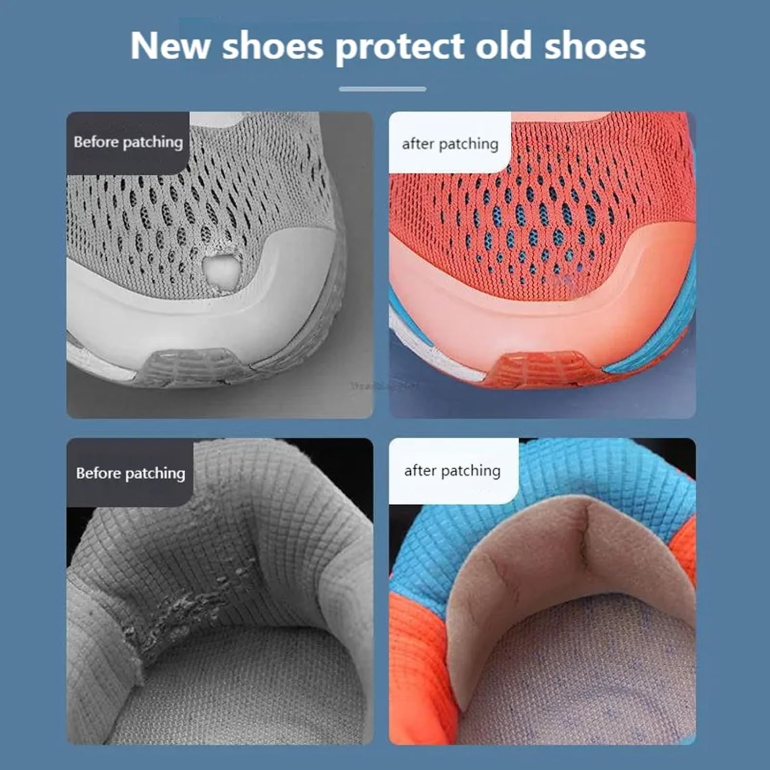 6 PCS Shoe Repair Patch Sneaker Hole Self-Adhesive Heel Shoe Hole ...
