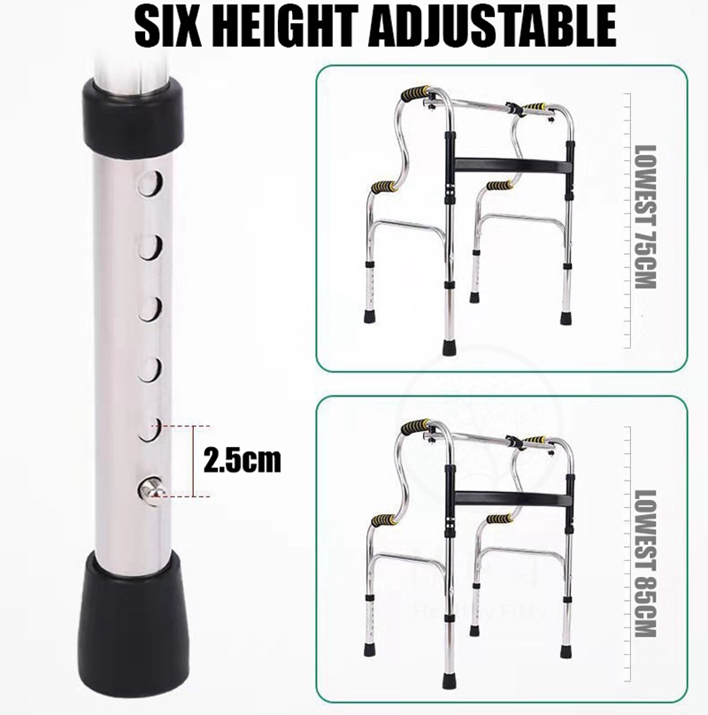 【Fast delivery】Foldable Walking Frame Tongkat 4 Kaki Bantu Jalan ...