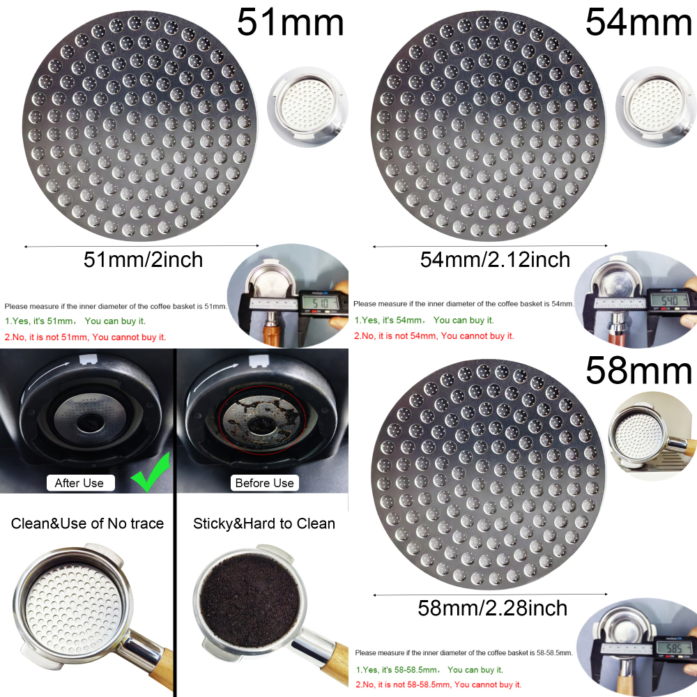 51/54/58mm Puck Screen 304 Stainless Steel 2-Layer Coffee Reusable ...