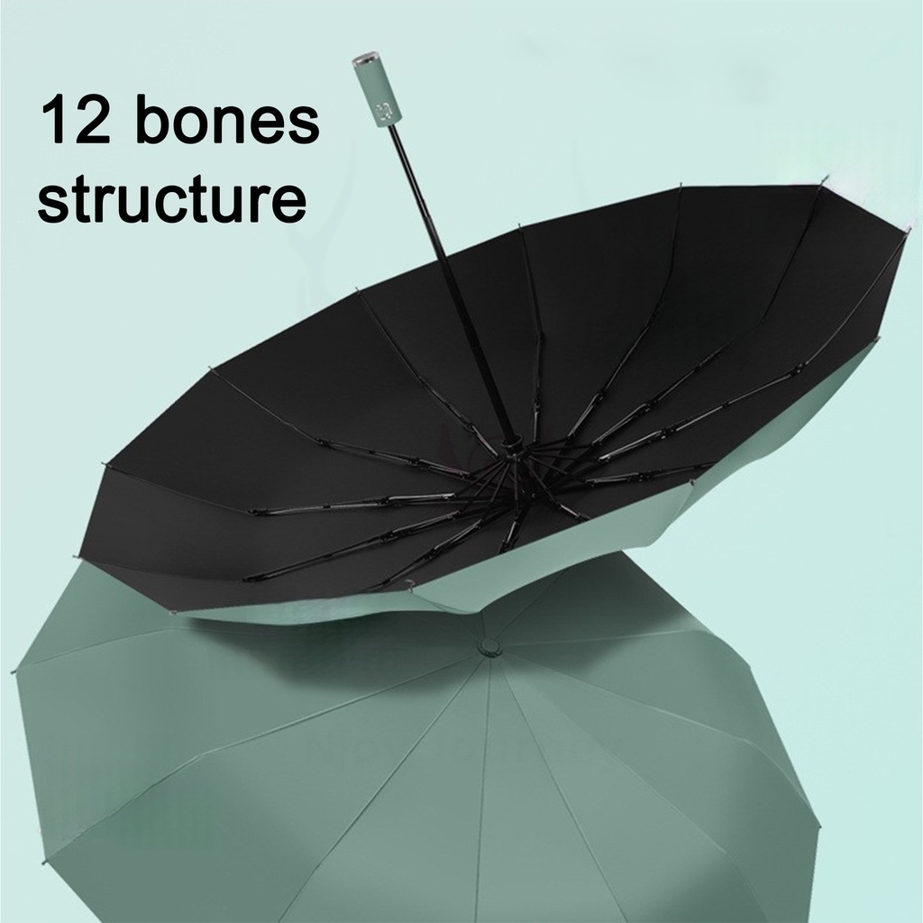 【Local Delivery】12 Bones UV Automatic Foldable Umbrella Auto Open Close ...