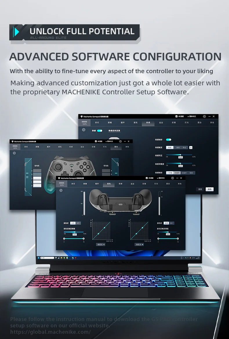 Machenike G5 Pro Gamepad Wireless Hall Trigger&Joystick Buttons Gaming ...