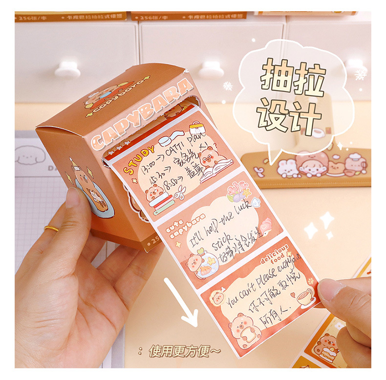 Kapibara Pull-out Post-it Notes Capybara Tear-off Sticky Note Paper ...