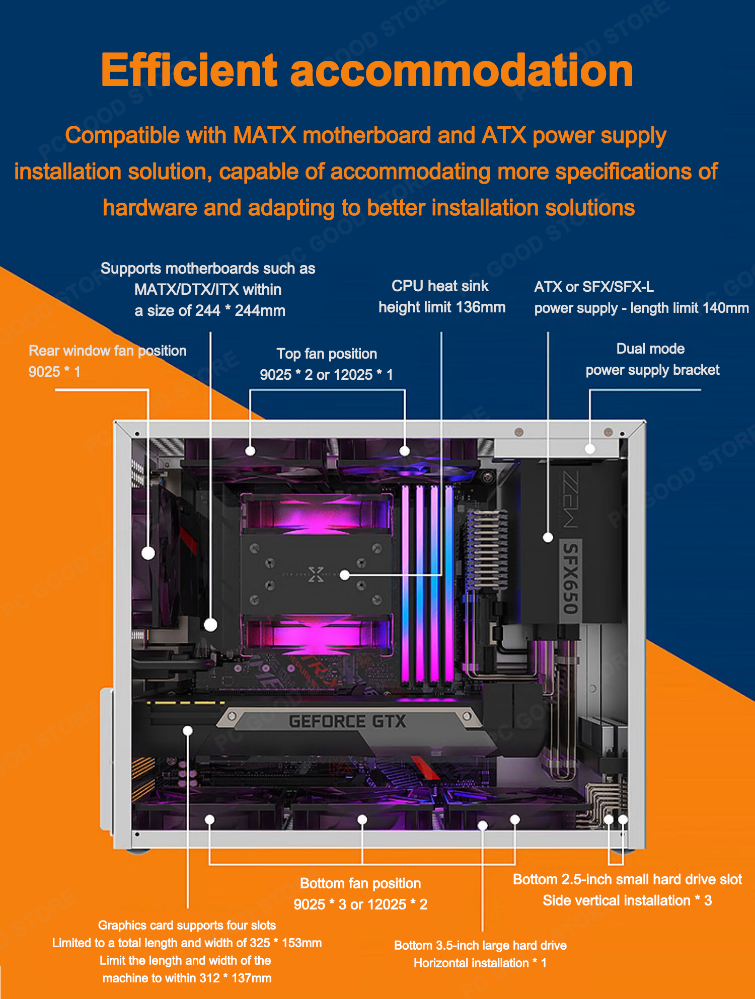 ZZAW C2P/C2 All Aluminum MATX Case Side Tempered Glass ATX Power Mini Gaming Computer Desktop ...
