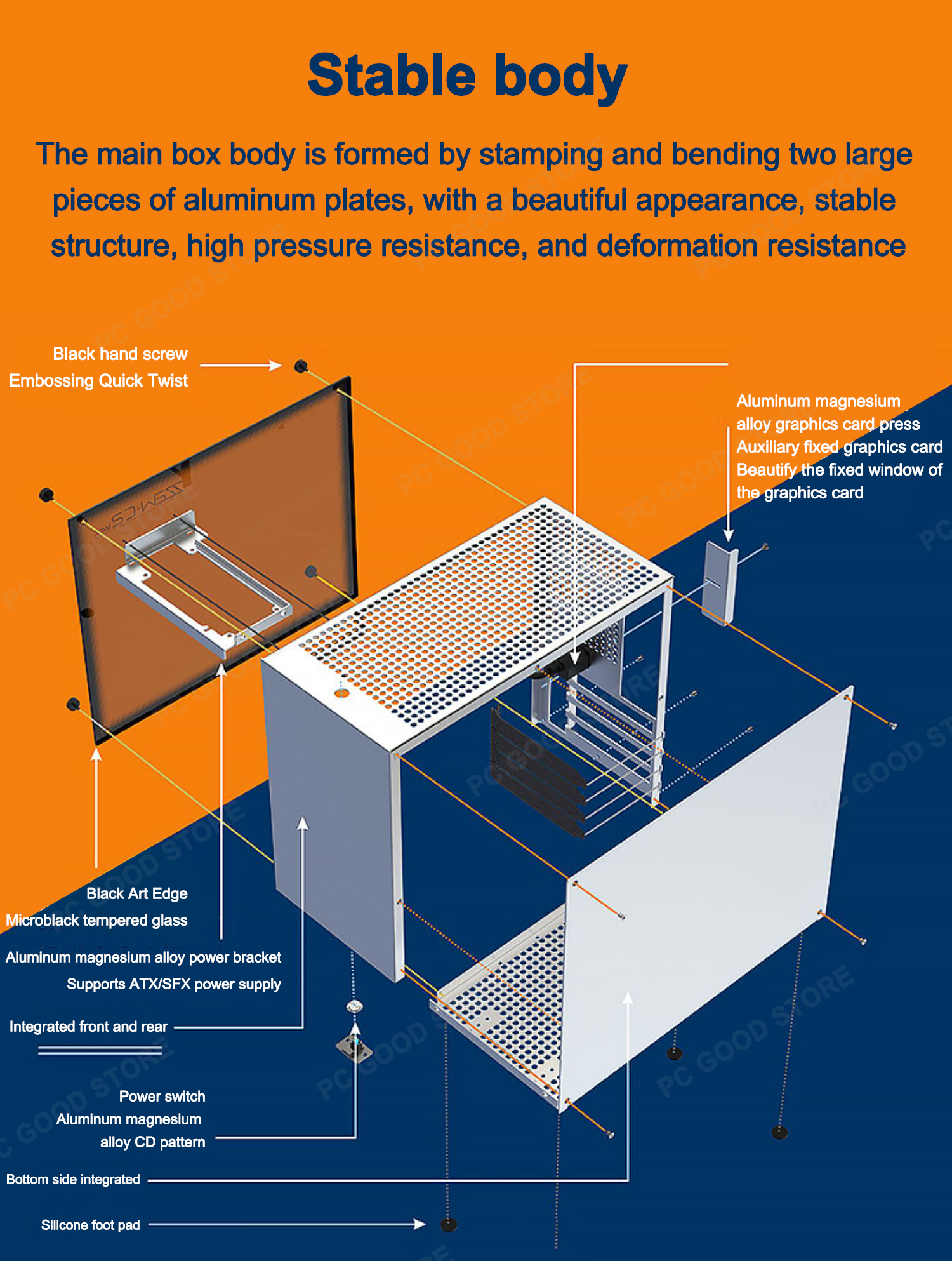 ZZAW C2P/C2 All Aluminum MATX Case Side Tempered Glass ATX Power Mini ...