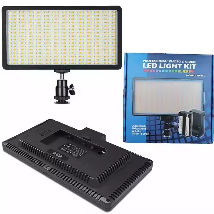 LED-416 Flat Panel Light LED Live Fill Light Outdoor DSLR Camera Light ...