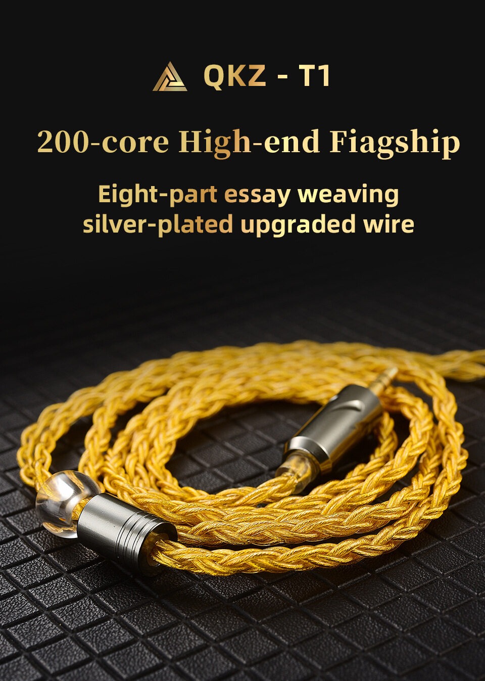 QKZ T1 Wired Headphone Update Accessories QDC Type Copper Silver-plated Upgrade Cord 3.5mm For ...