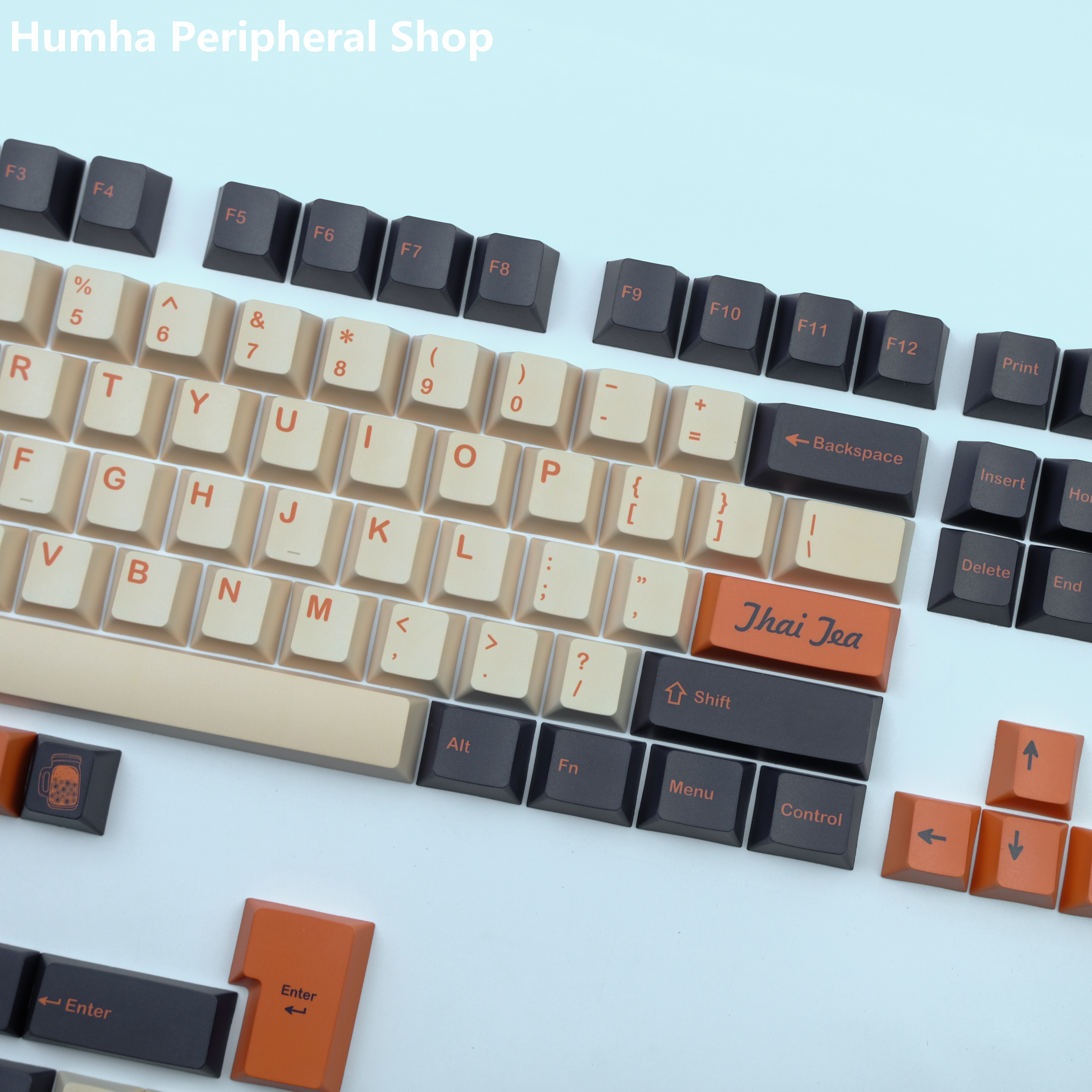 Humha Thai Tea keycap PBT material Dye-Sublimation Cherry profile Mechanical Keyboard keycap ...