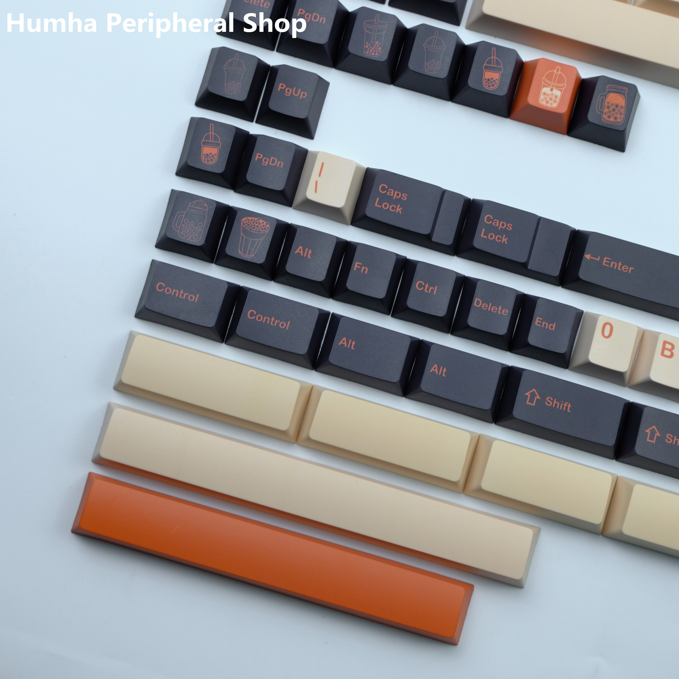 Humha Thai Tea keycap PBT material Dye-Sublimation Cherry profile Mechanical Keyboard keycap ...