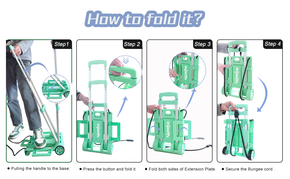 Multipurpose Foldable Aluminum Hand Truck With 2 Wheel Portable Hand ...