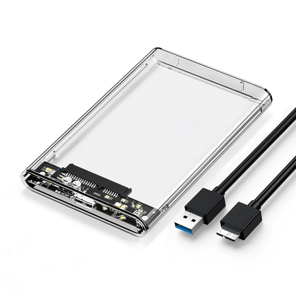 Transparent HDD Case SATA to USB 3.0 Hard Drive Enclosure Case External 2.5'' HDD Enclosure for ...