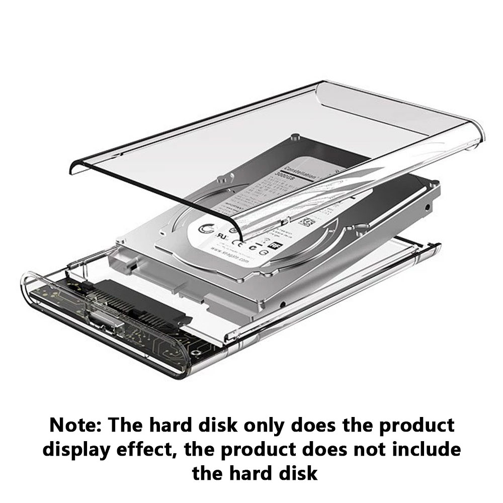 Transparent HDD Case SATA to USB 3.0 Hard Drive Enclosure Case External 2.5'' HDD Enclosure for ...