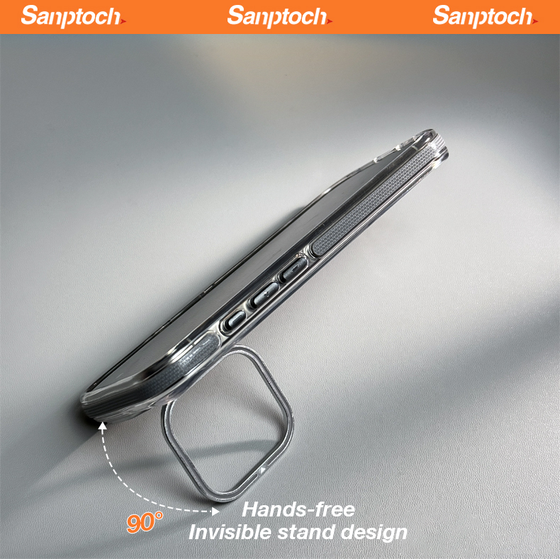 Sanptoch For Magnetic Invisible Stand Phone Case For iPhone 16 / 15 ...