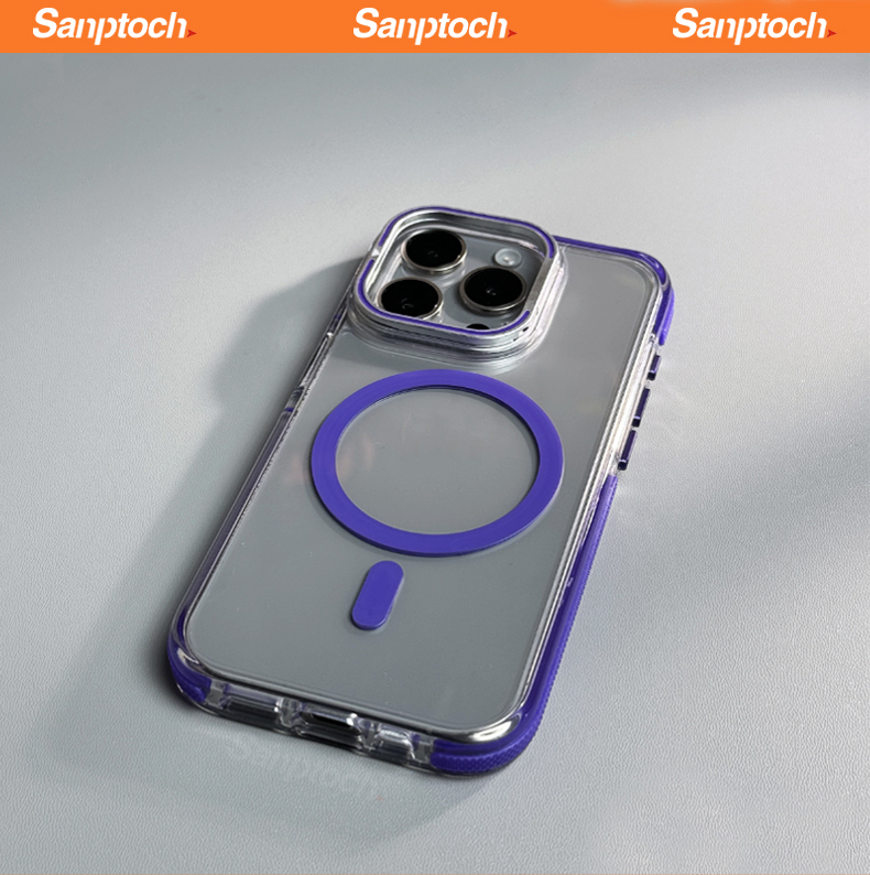 Sanptoch For Magnetic Invisible Stand Phone Case For iPhone 16 / 15 ...