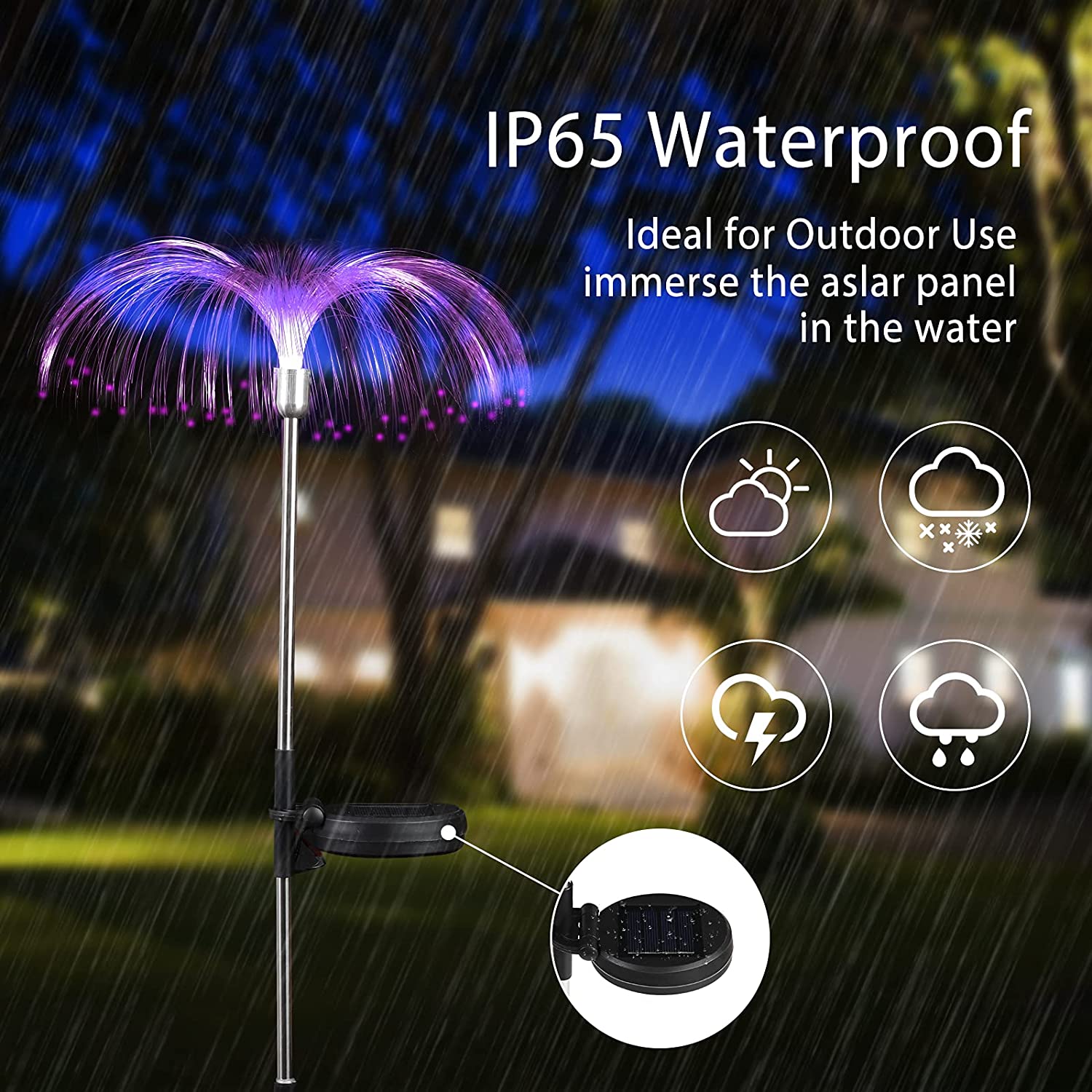 7 color change solar lamp solar RGB light outdoor waterproof jellyfish ...