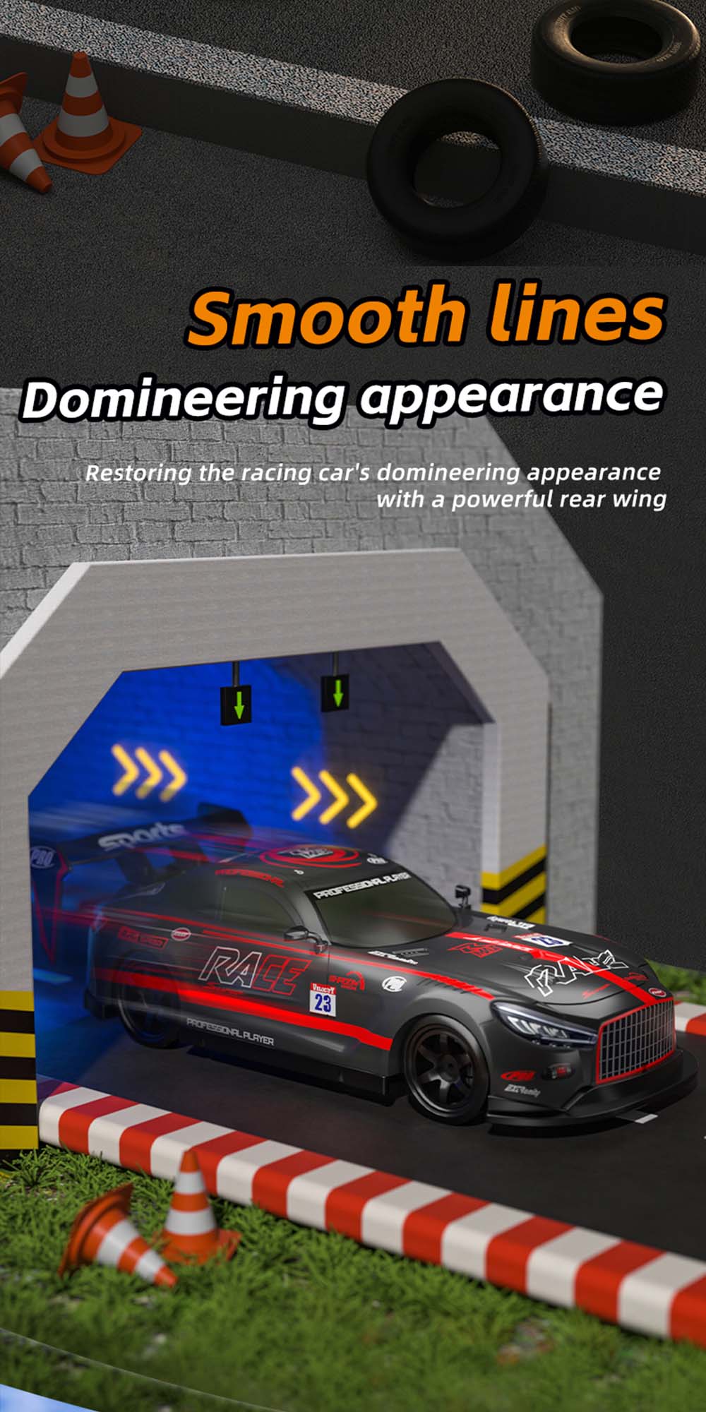 RC Spray Racing Car Toy With Music LED Light High Speed 2.4G Remote ...