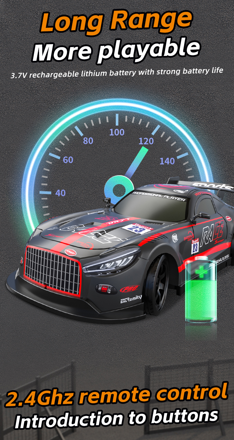 RC Spray Racing Car Toy With Music LED Light High Speed 2.4G Remote ...