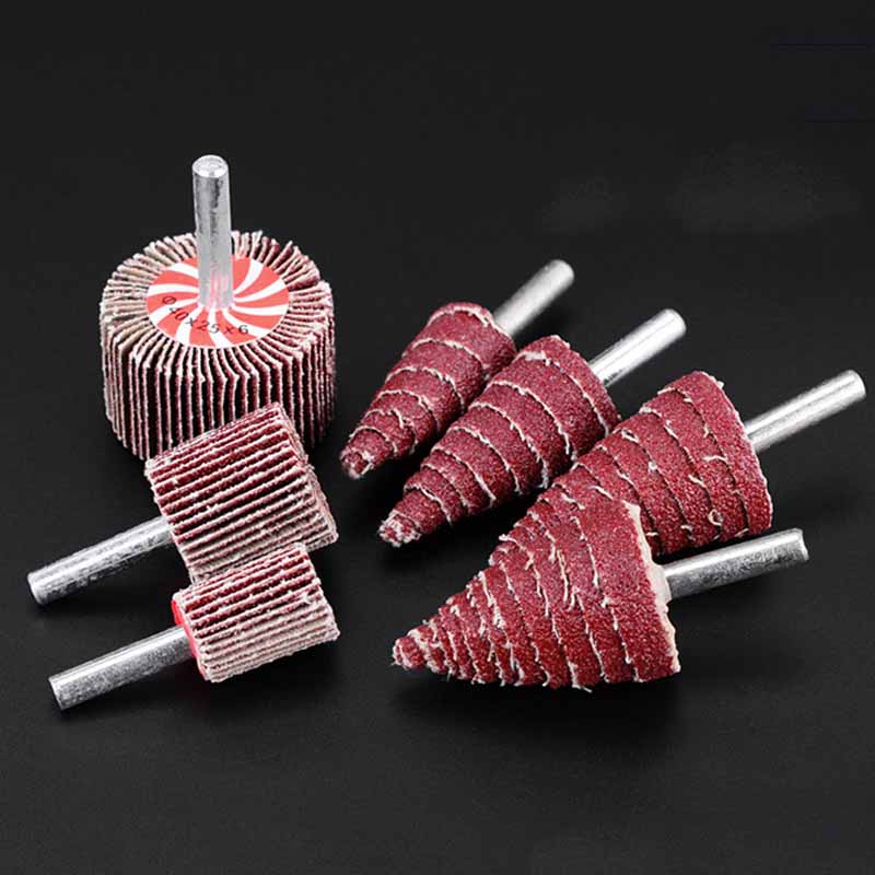 Cone Cylinder Grinding Head Sandpaper Flap Sanding Wheel With 6mm Shank ...