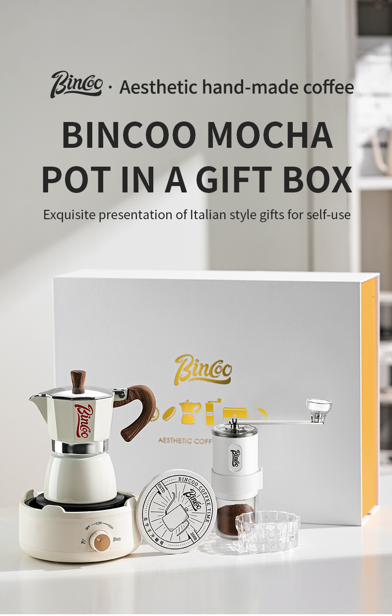 BINCOO Moka Pot Gift Box Set Household Small Hand-brewed Coffee Pot Set ...