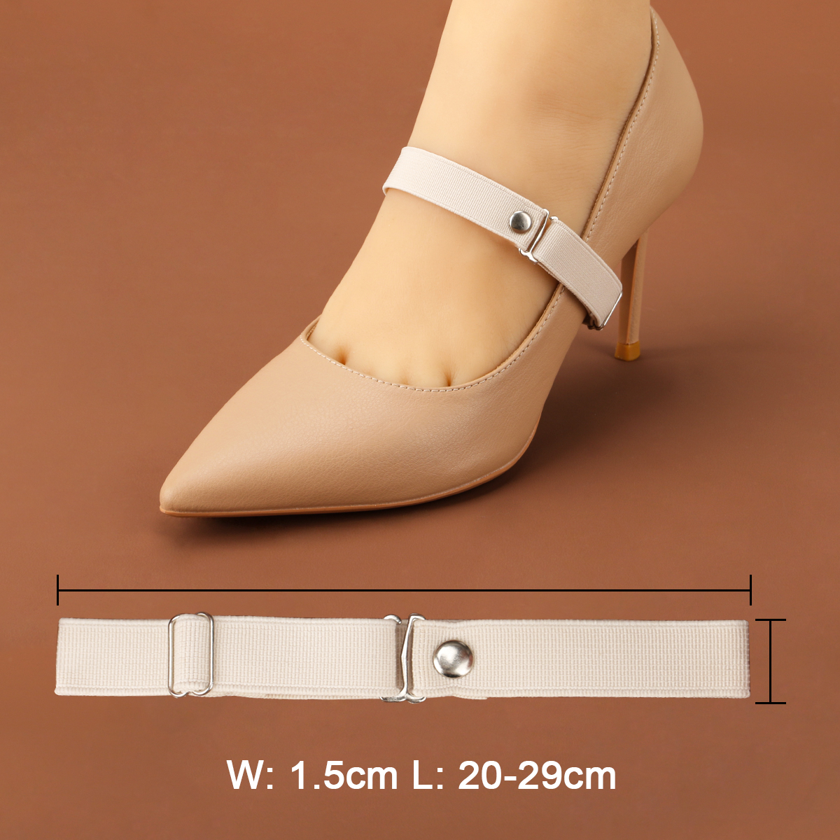 1 Pair Women Detachable Shoe Strap Belt Band Elastic High Heels Anti ...
